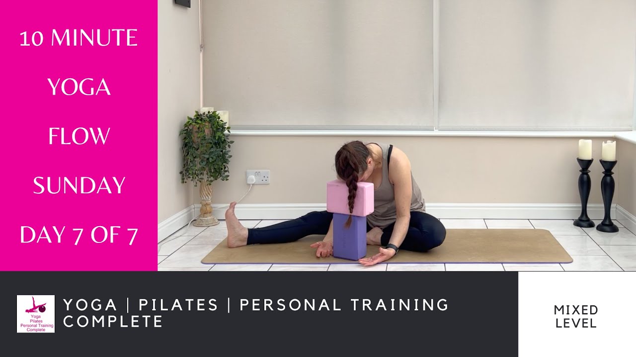 7 Days of Yoga day 7 of 7 Sunday Relaxing Restorative Flow 10 Minute ...