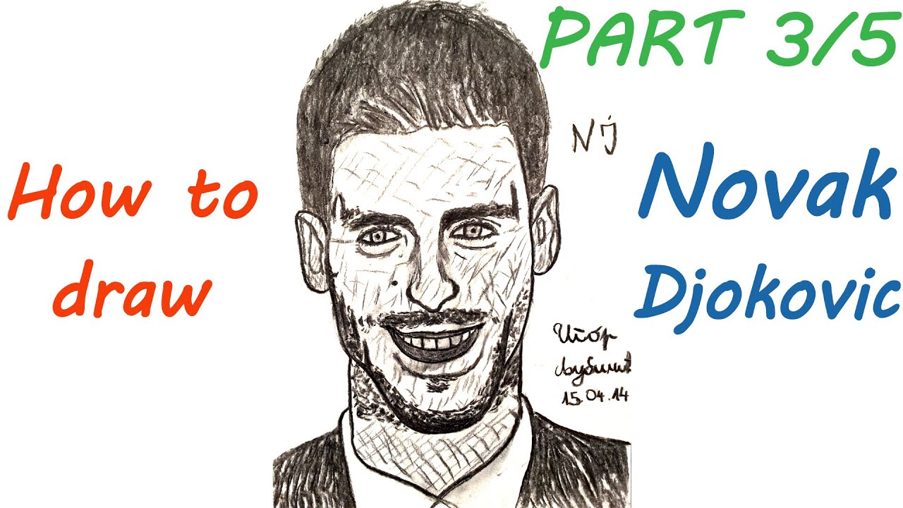 How to Draw NOVAK DJOKOVIC Step by Step Easy and shade, portrait - 3D ...