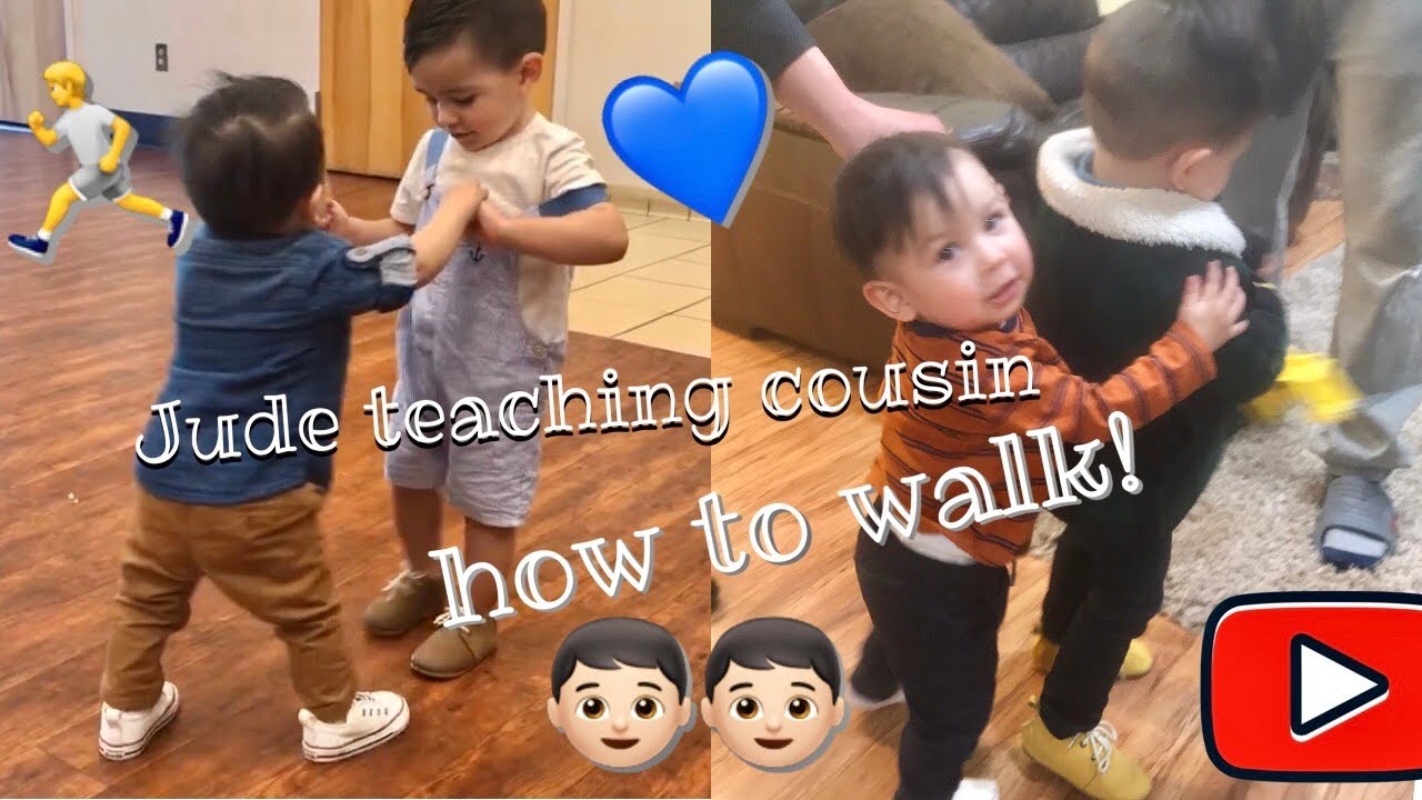 My baby trying to teach his cousin how to walk! ️ - YouTube