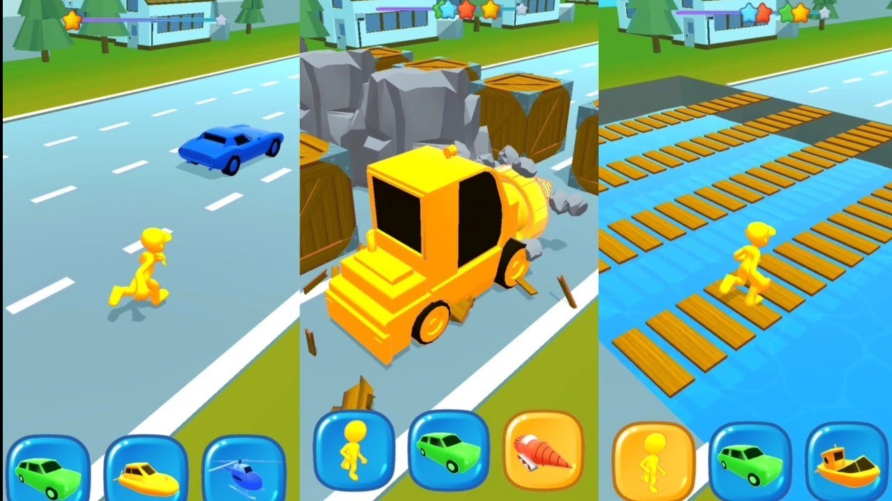 SHAPE TRANSFORM RUSH , all levels gameplay walktrough android iOS - YouTube