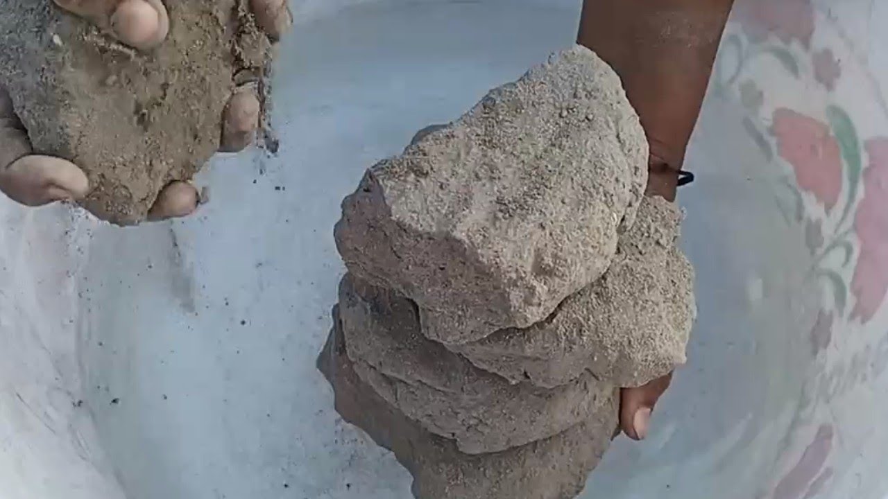 ASMR very soft sand and pur cement silk black dart dipping crumble in ...