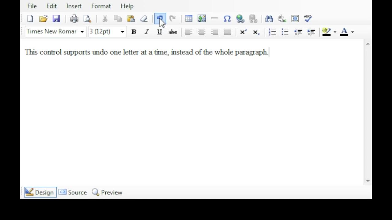 Undo/Redo in .NET WinForms HTML Editor Control - YouTube