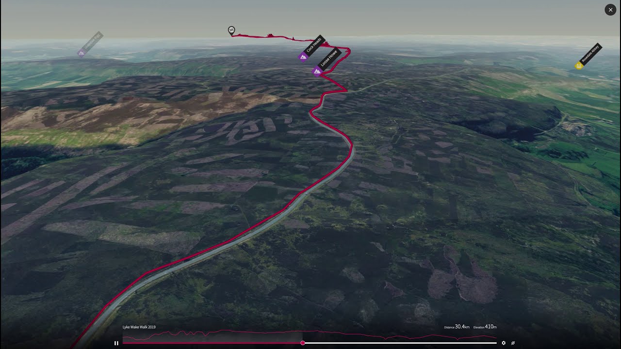 Lyke Wake Walk Fly Through - YouTube