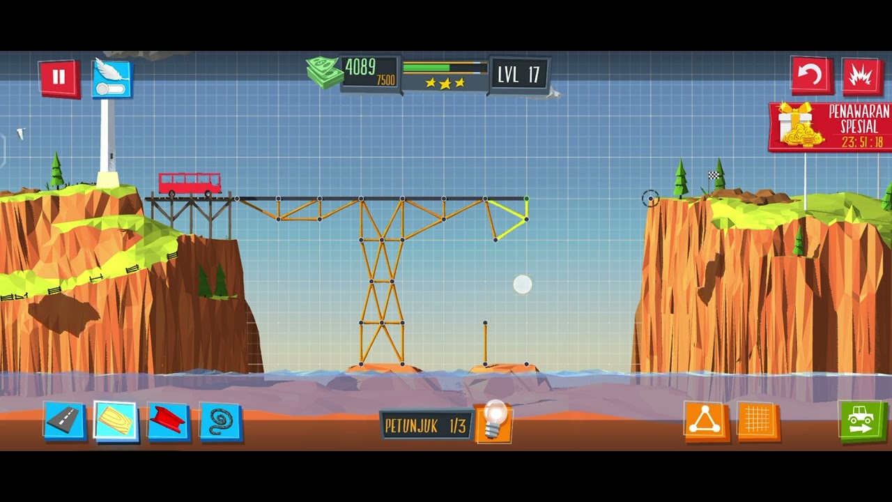 BUILD A BRIDGE LEVEL 17 BANGUN KONTRUKSI JEMBATAN - YouTube