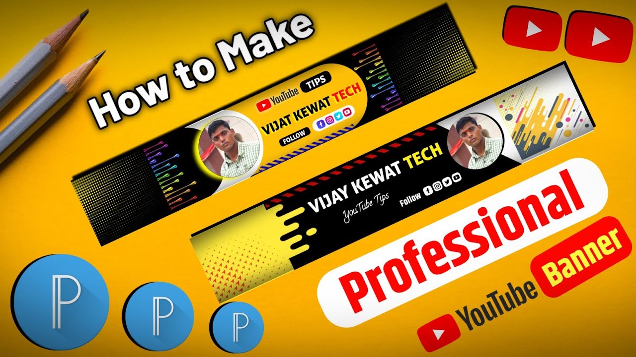 professional YouTube banner kaise banaye | How to make professional ...