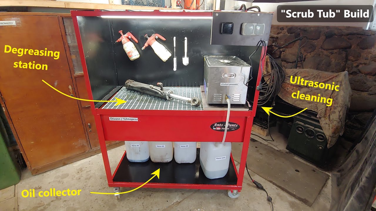 Building a workshop degreasing station (scrub tub) - YouTube
