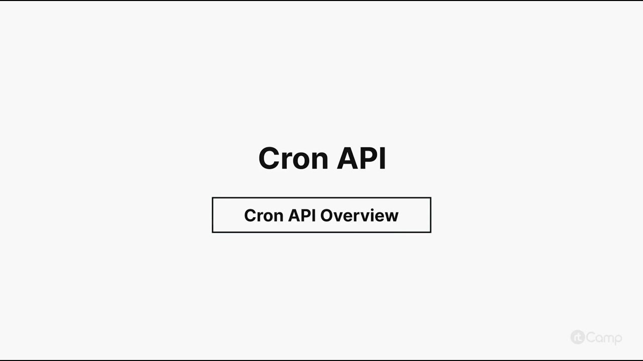 Cron API Overview - YouTube