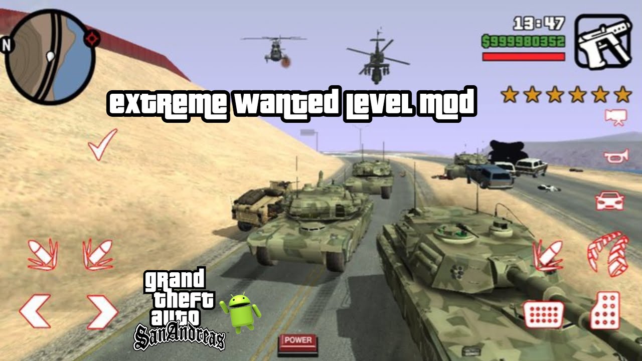 Extreme Wanted Level Mod For Gta Sa Android - YouTube