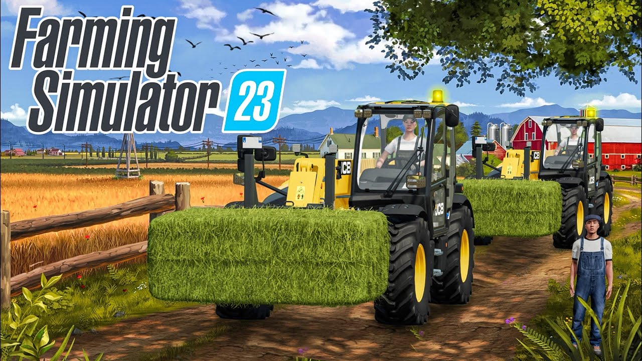 Collect Grass Bales With JCB Vehicle In Fs 23 | Farming Simulator 23 ...