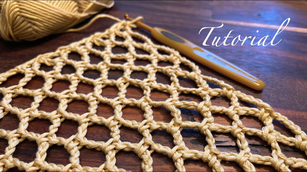 How to Crochet a Beautiful Diamond Mesh Pattern 🧶Easy Tutorial 🧶 Hækle ...