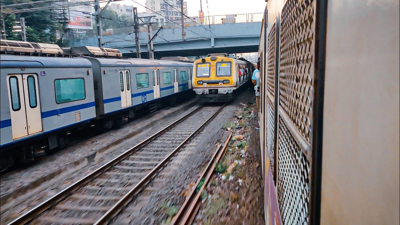 Parallel Train Running | CSMT Fast AC Local vs CSMT Slow Train | Mumbai ...
