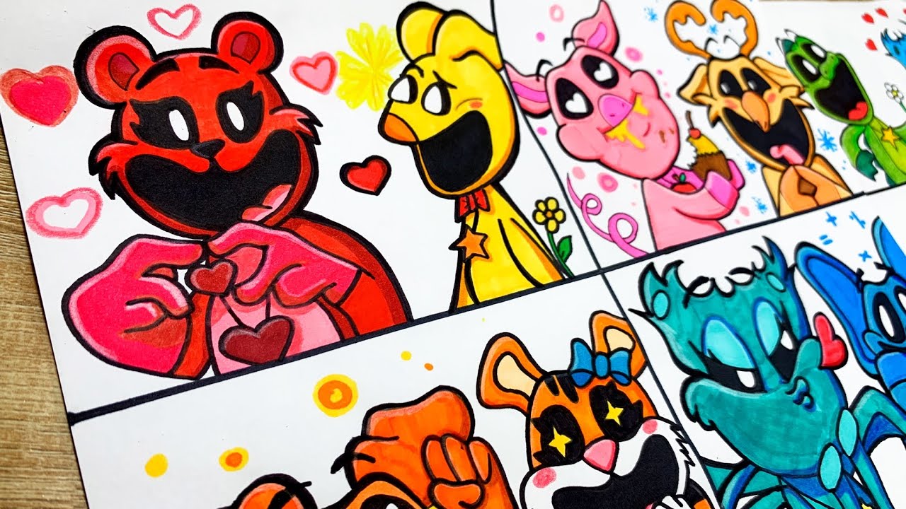 Drawing Love Couples Compilation | Poppy Playtime 3 | Smiling Critters ...