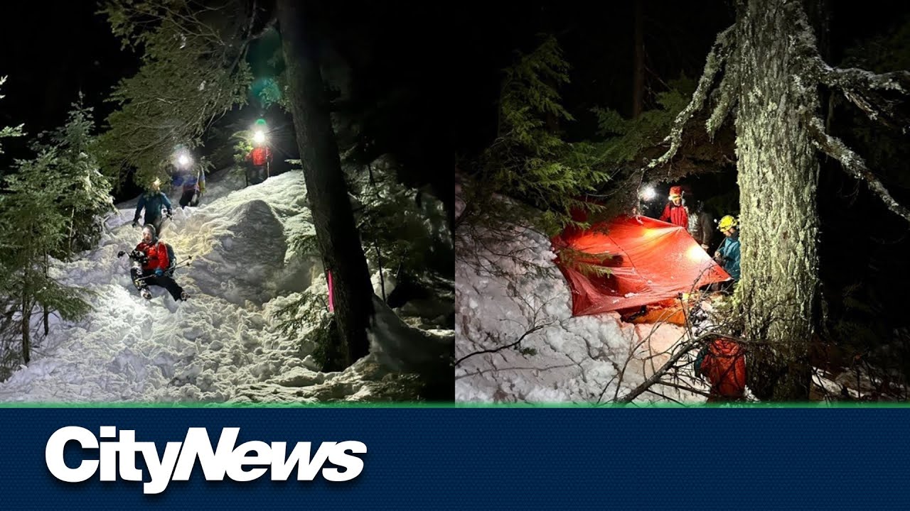 North Shore Rescue called in overnight to find 5 lost hikers - YouTube