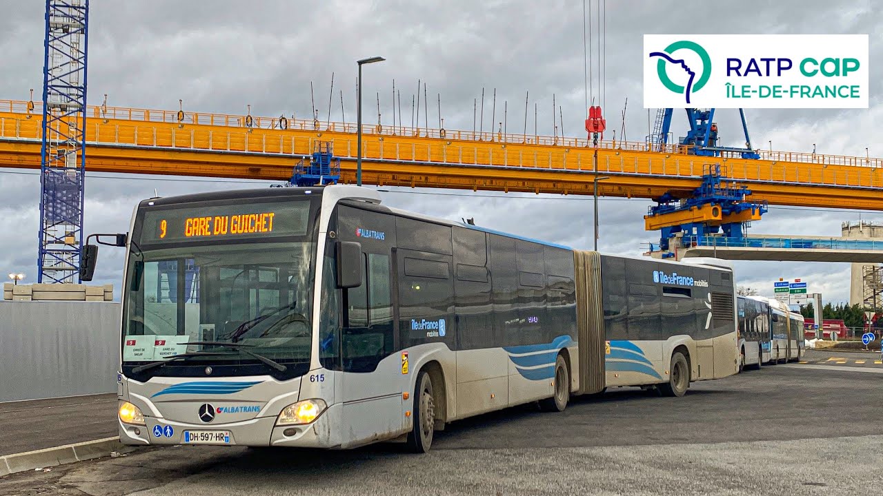 4K [RATP CAP\RD SACLAY] Trajet abord du Mercedes Benz Citaro GC2 N°615 ...