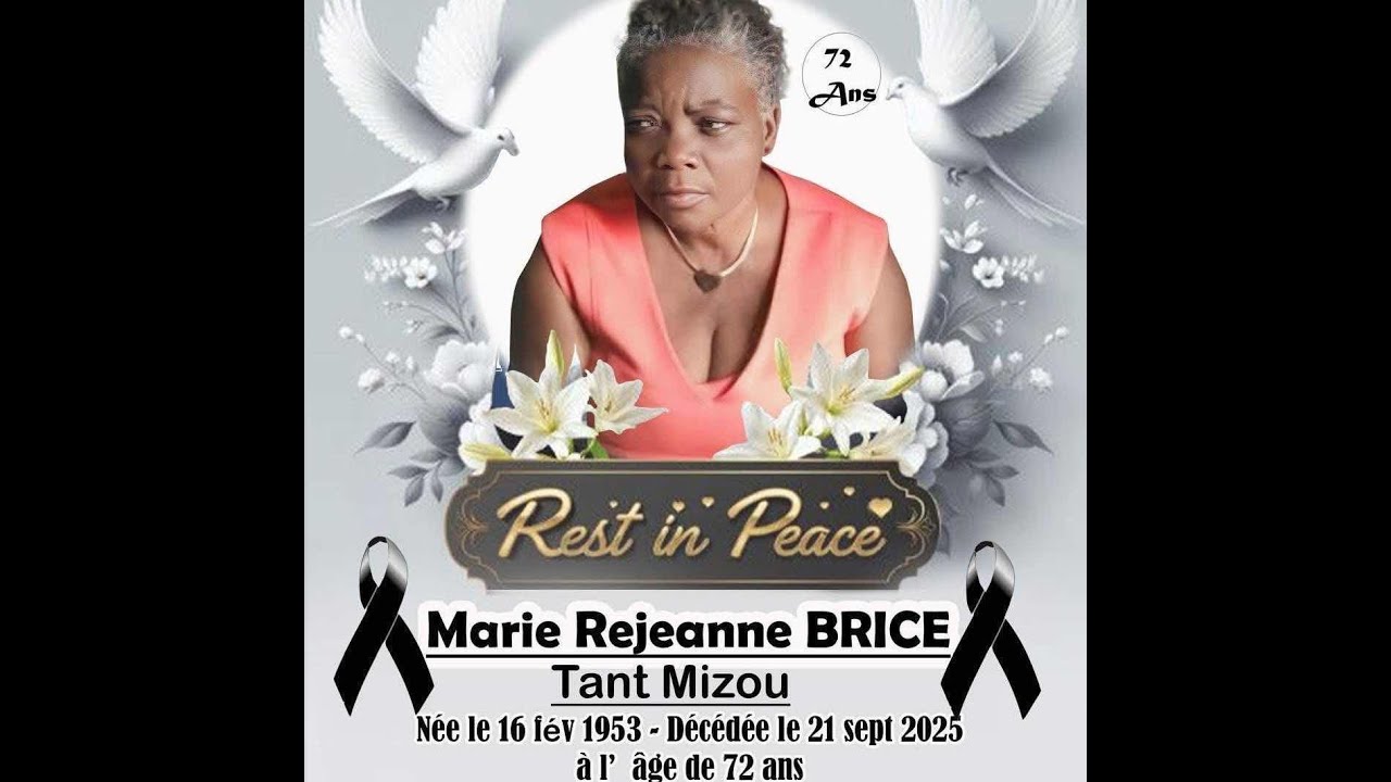 Cérémonie d’inhumation de Mme Marie Rejeanne BRICE Tant mizou - YouTube