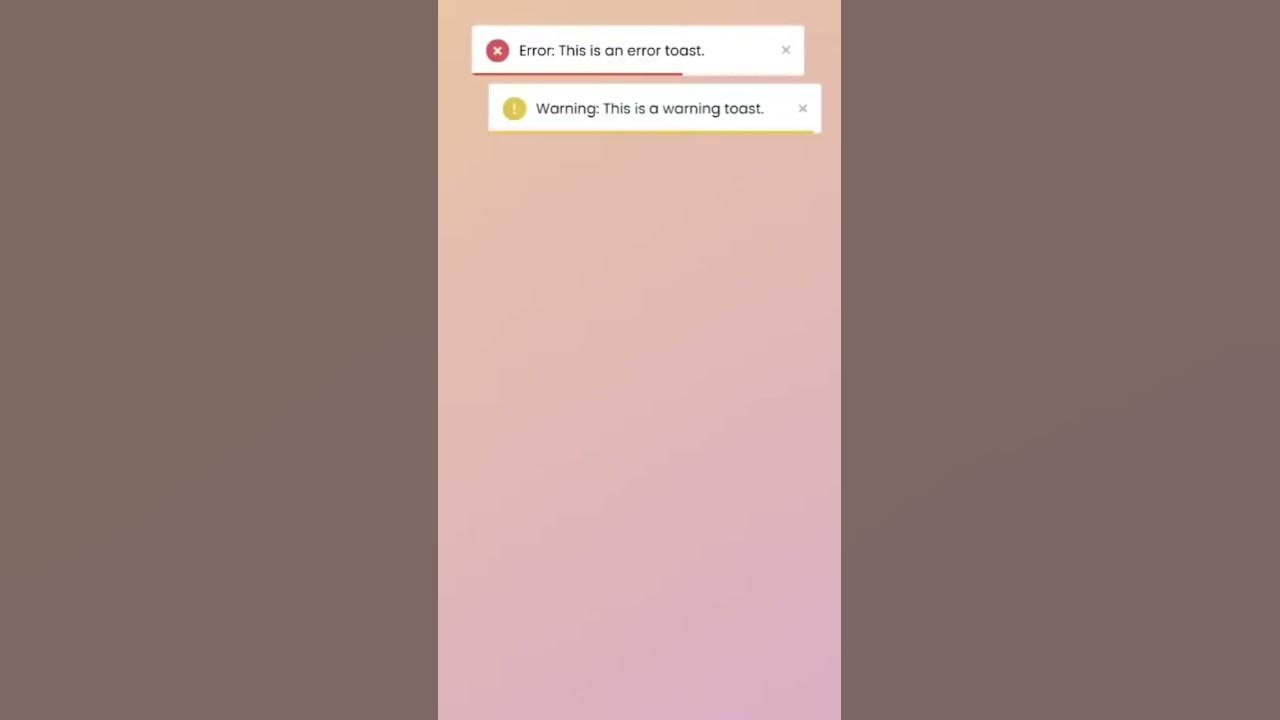 Animated Toast Notification With Progress Bar In Html Css And Javascript Youtube