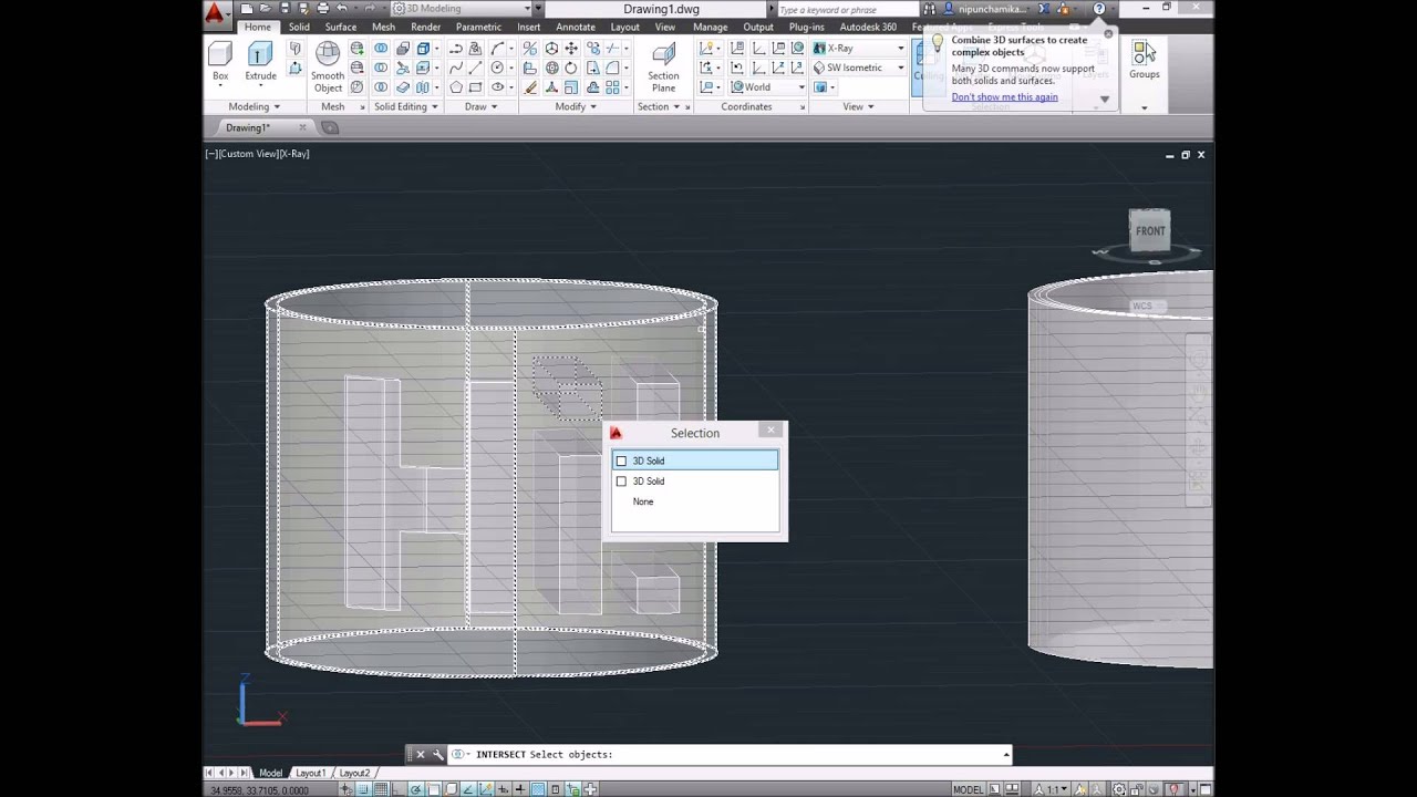 AutoCAD 2014 Cup 3D Modeling Part 3: Adding Text. - YouTube