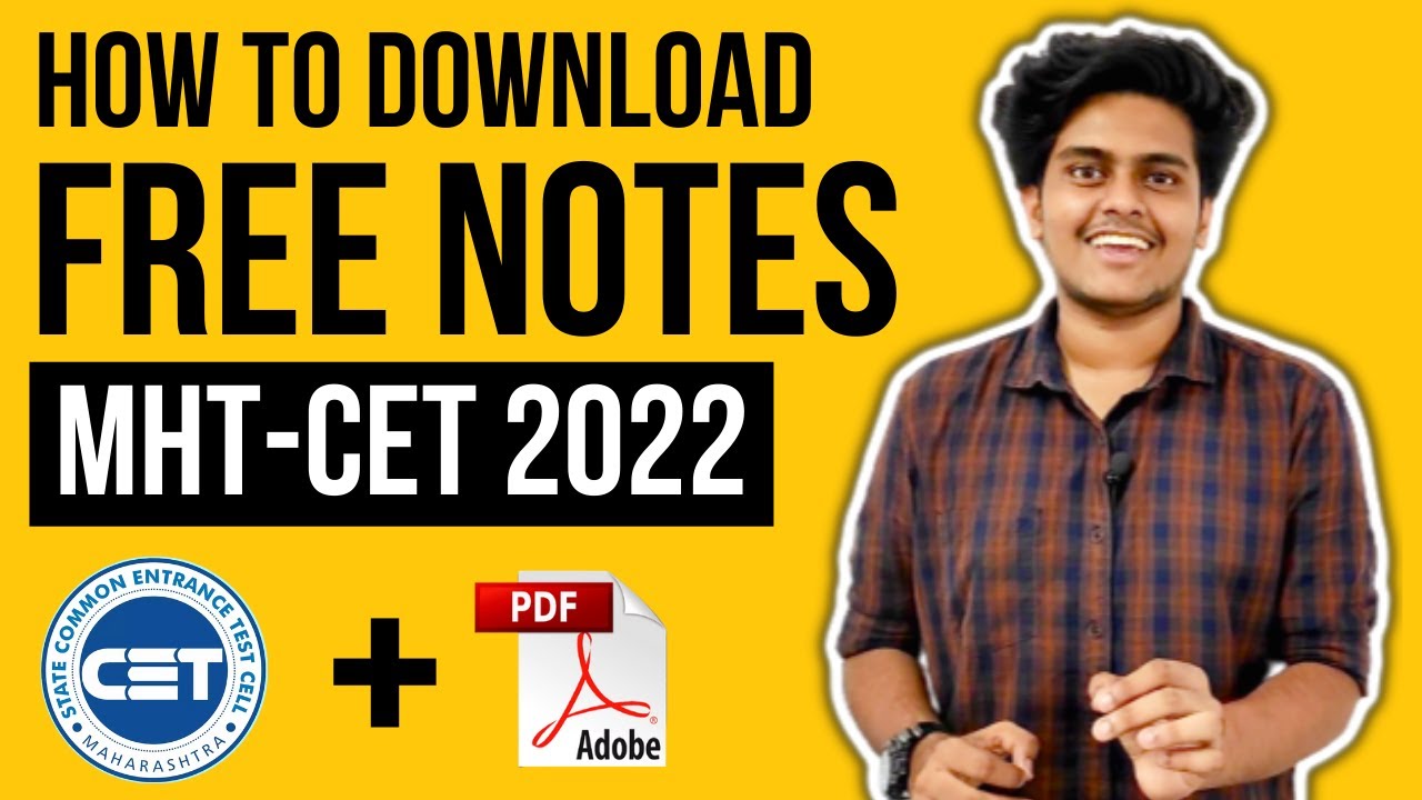 How to download free notes pdf for MHT CET 2022 examination - YouTube