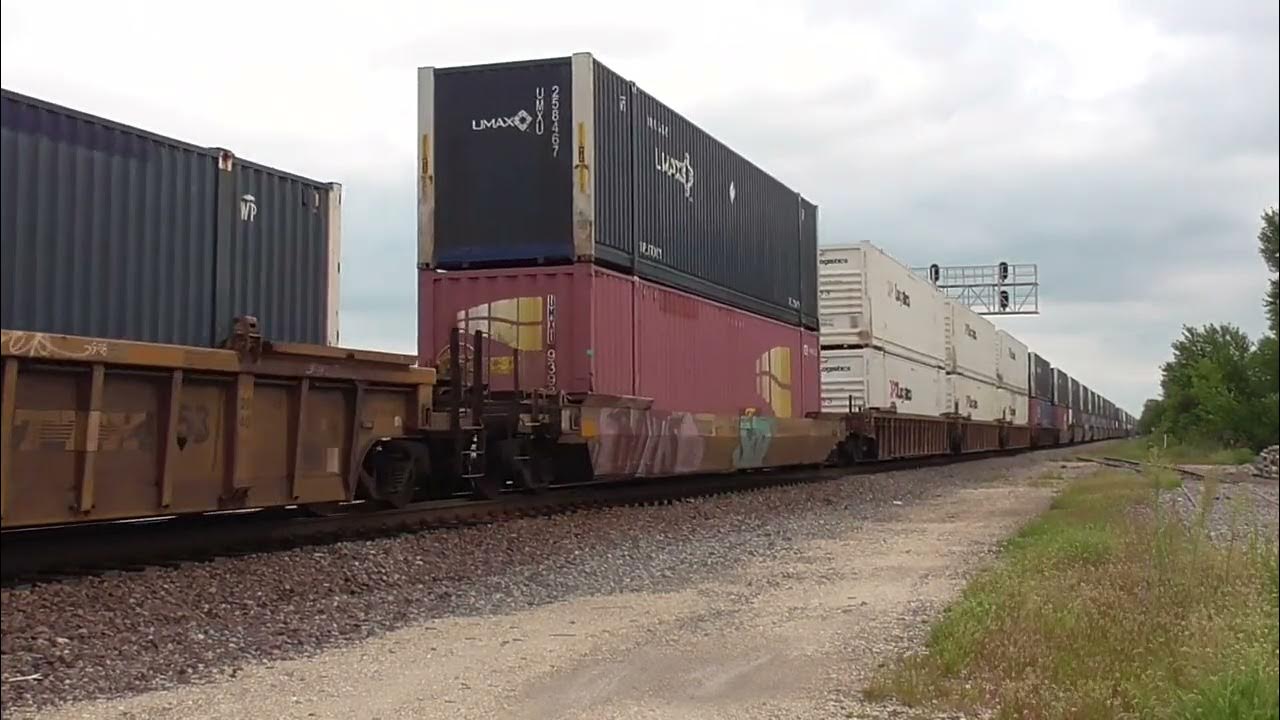 UP 7440 Leads Z-G4CI West Through Kernan, IL - YouTube