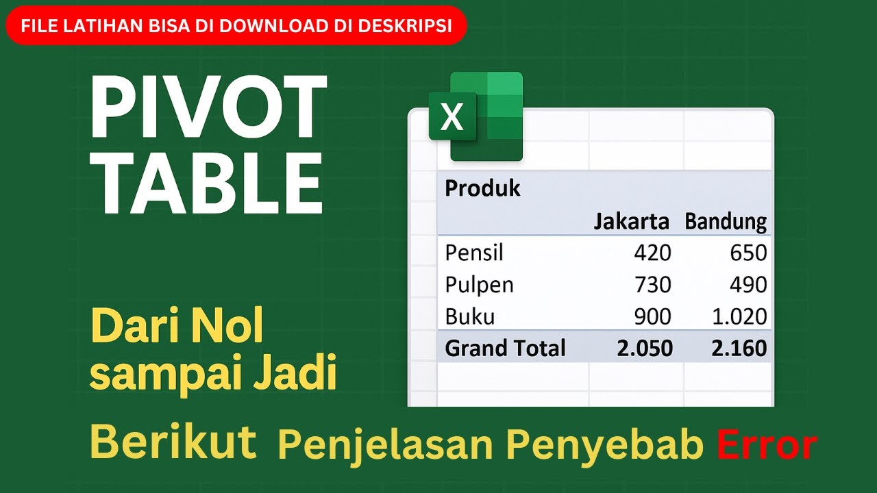 Tutorial Pivot Table Excel untuk Pemula — Praktis, Cepat & Mudah! - YouTube