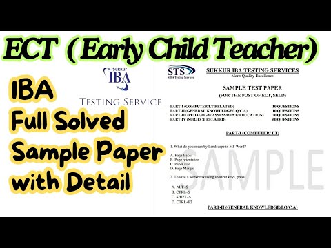 Early Child Teacher Solved Sample Paper In detail By IBA | ECT teacher ...