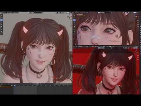 Blender - Turn a 2D concept into Beautiful 3D Girl with Blender - Free software