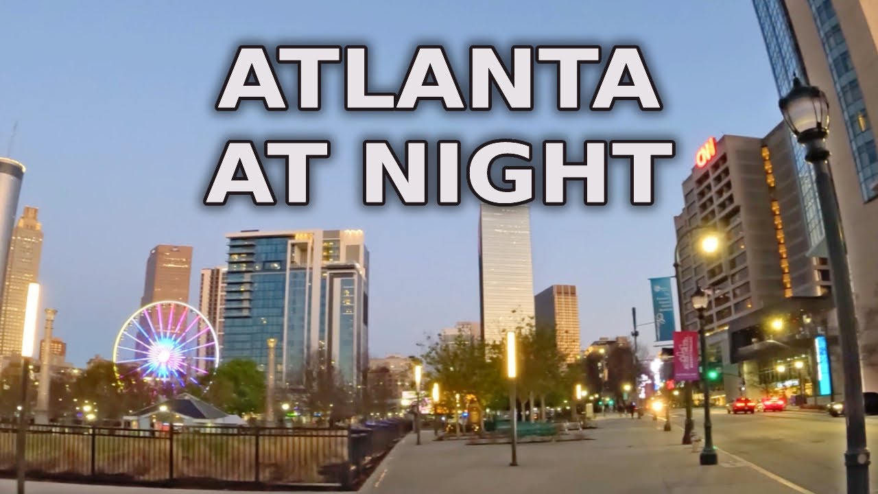 Downtown Atlanta At Night - 4K Walking Tour - YouTube