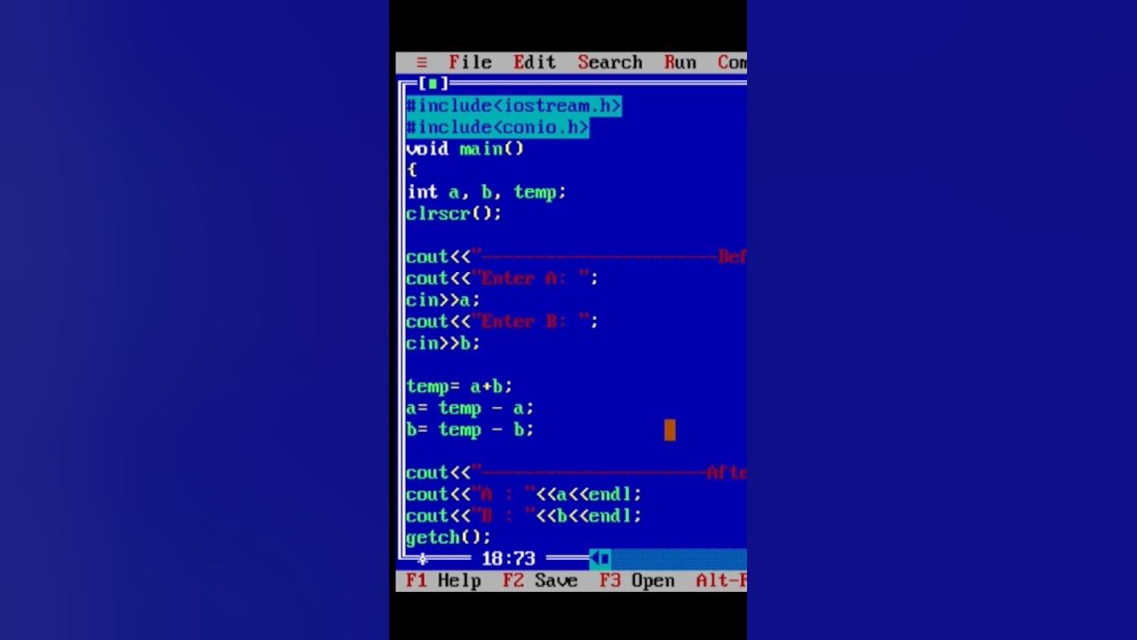 Swap Two Numbers Using Third Variable In C Oops Concepts Coding Cplusplusprogramming