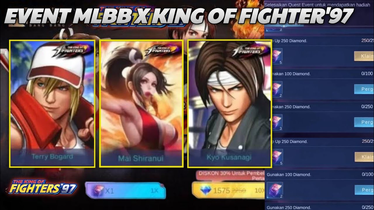 EVENT MLBB X KING OF FIGHTER'97!! EVENT BINGO KOF SKIN PAQUITO VALIR ...