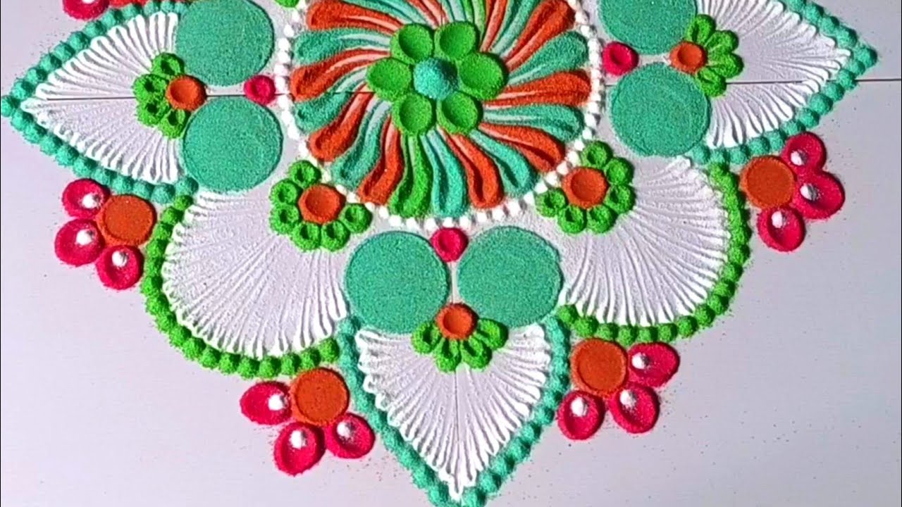 Simple Rangoli | Diwali Rangoli | Relaxing Video | Satisfying Video ...