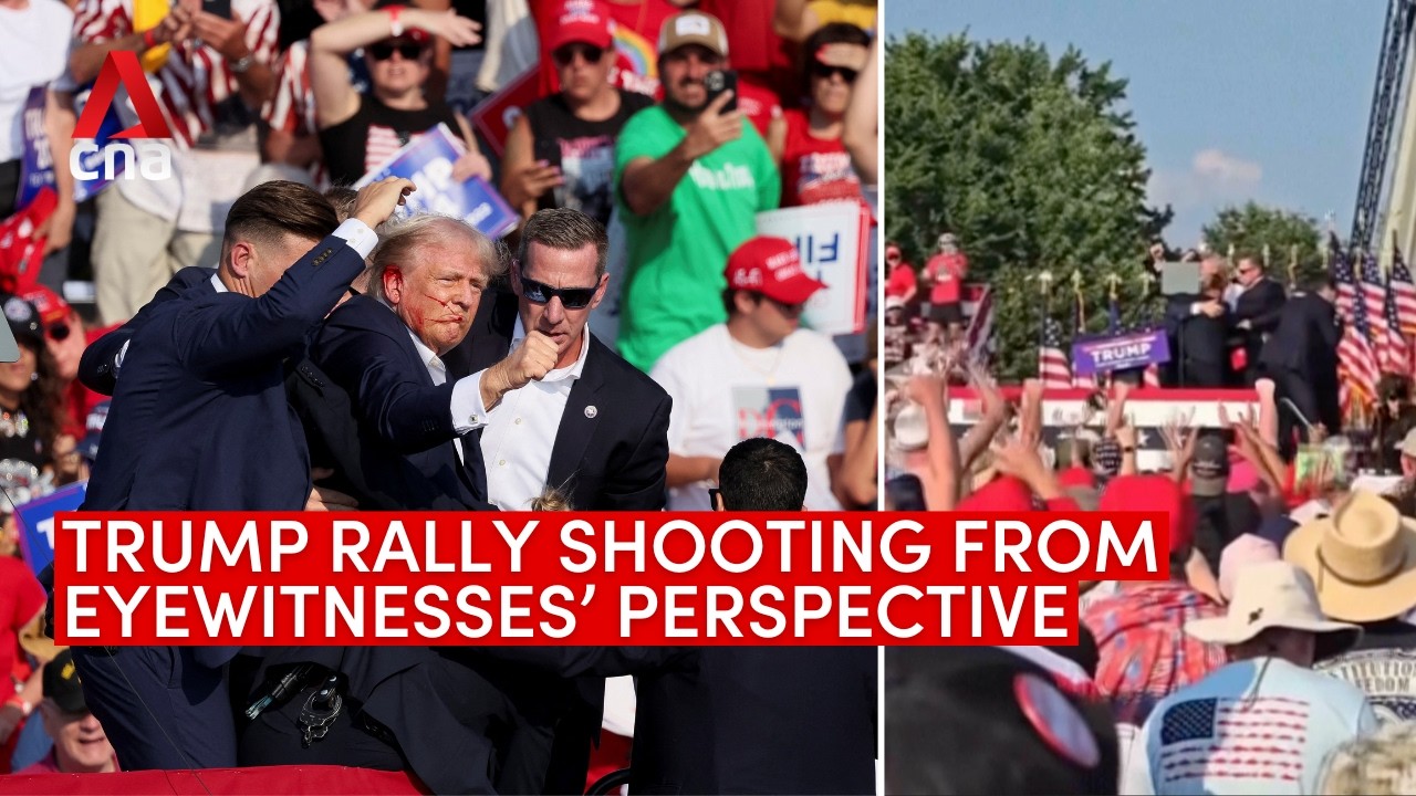 Trump rally shooting: Moment captured by eyewitnesses - YouTube