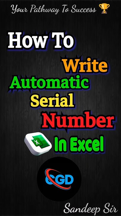 How to write automatic serial numbers in excel tips and tricks 💯💫 #exceltips #tutorial # ...