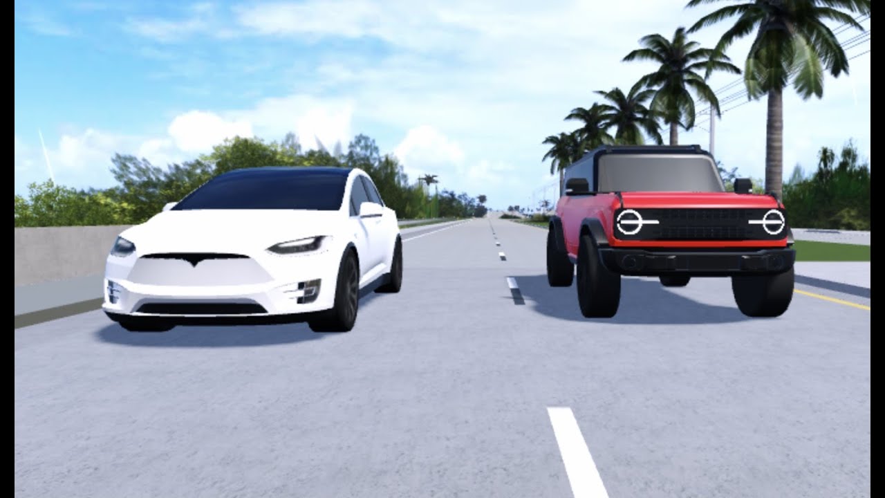 Tesla Model X VS Ford Bronco (Roblox Southwest Florida) - YouTube