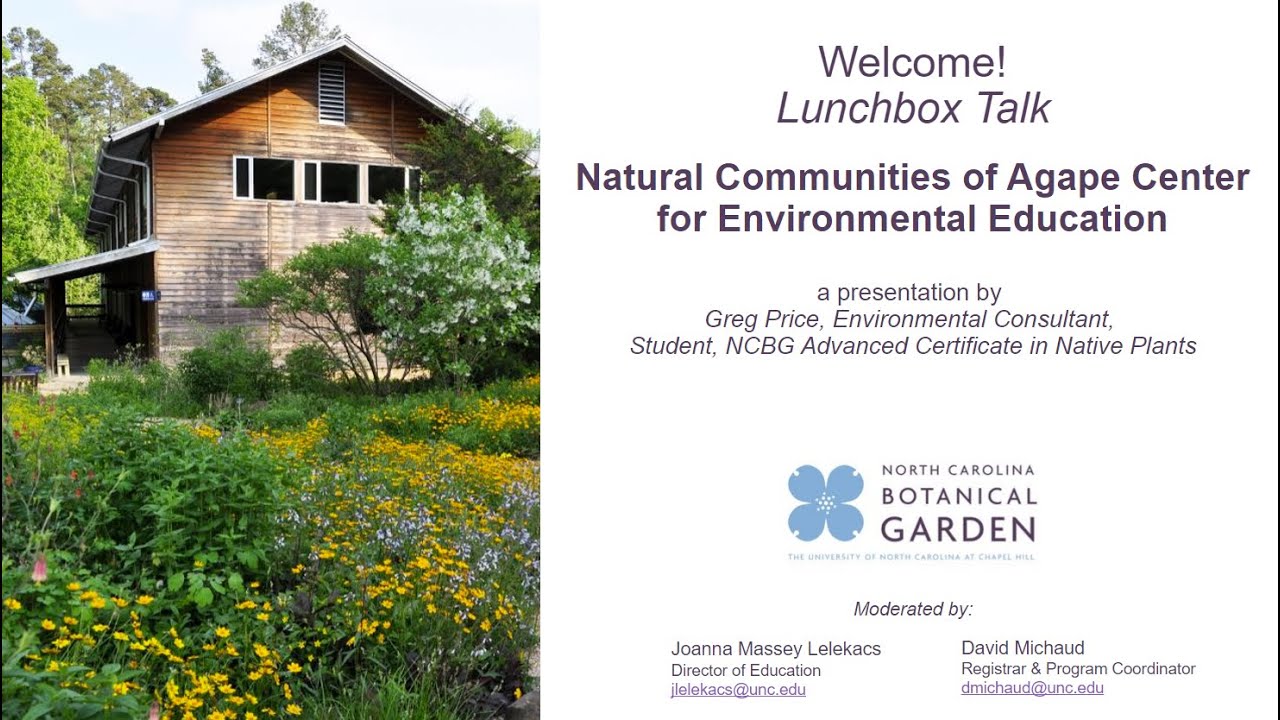 Lunchbox Talk: Natural Communities Of Agape Center for Environmental ...