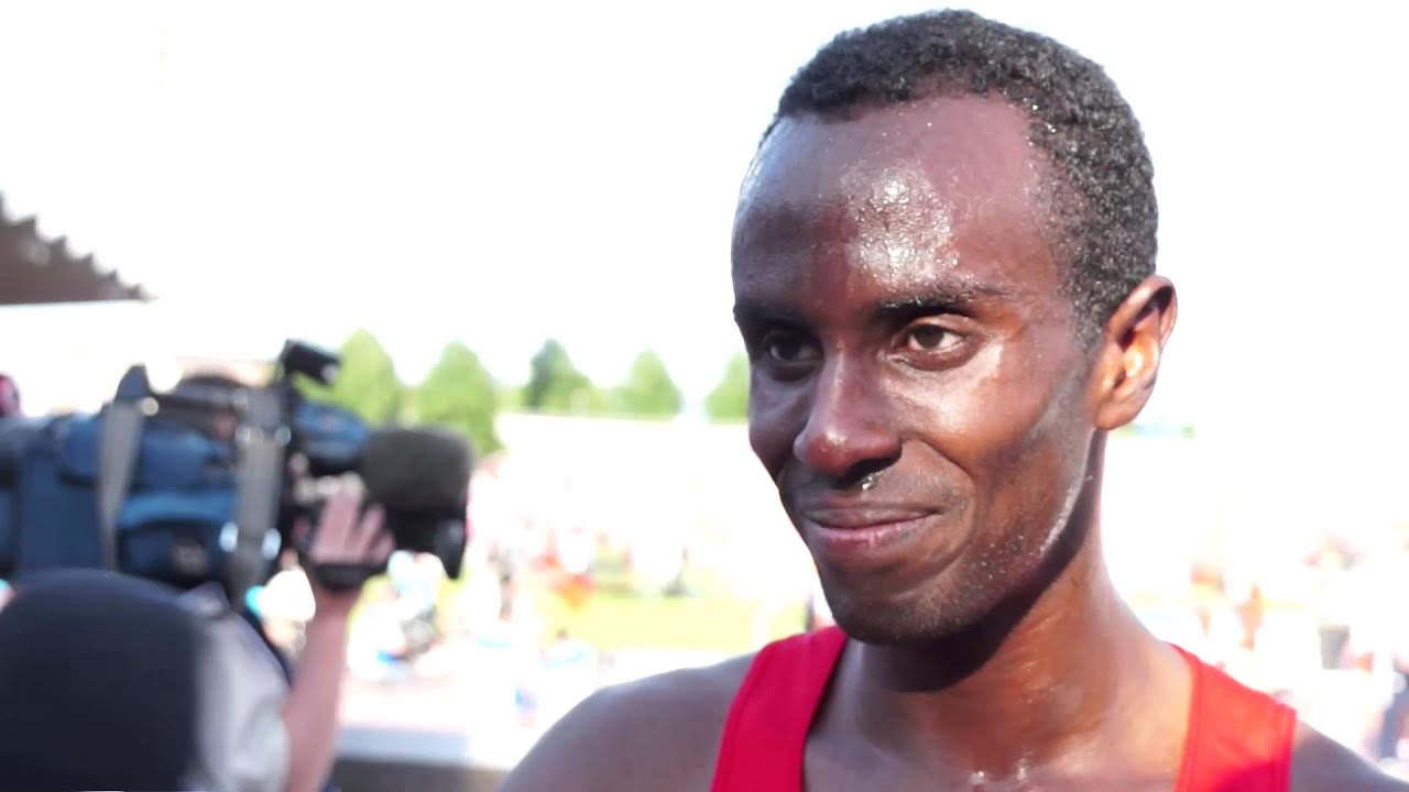 Abdi Hakim Ulad (DEN) after winning bronze in the 10.000m, Tampere 2012 ...