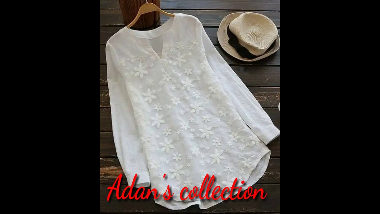 white top designs/white short kurti designs||Adan's collection - YouTube