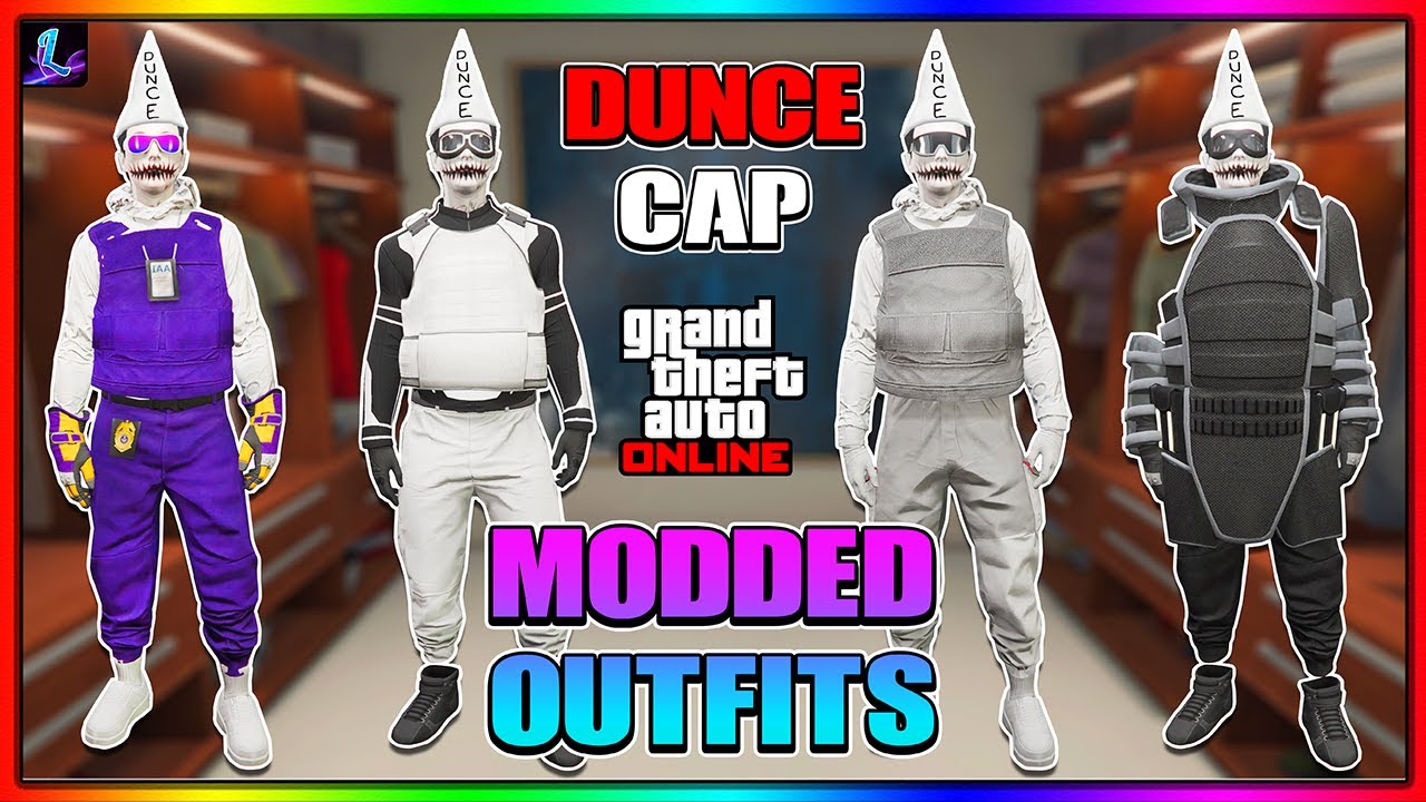 GTA 5 HOW TO GET MULTIPLE MODDED OUTFITS WITH DUNCE CAP! *AFTER PATCH 1 ...