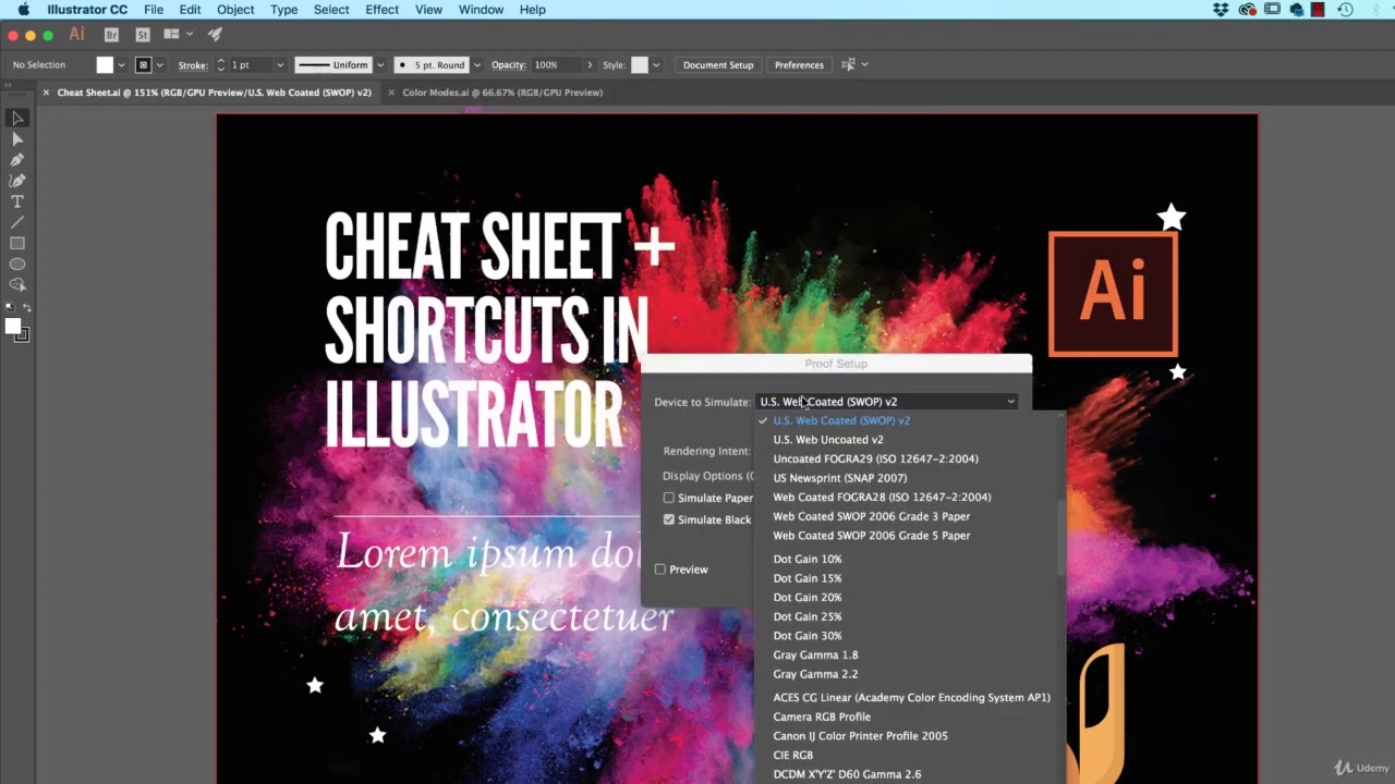 How to proof colors in Adobe Illustrator CC advance training - YouTube