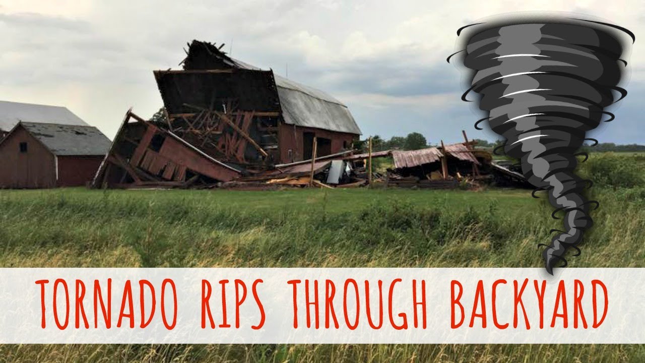 Tornado Rips Through Back Yard // Tornado Storm Damage - YouTube