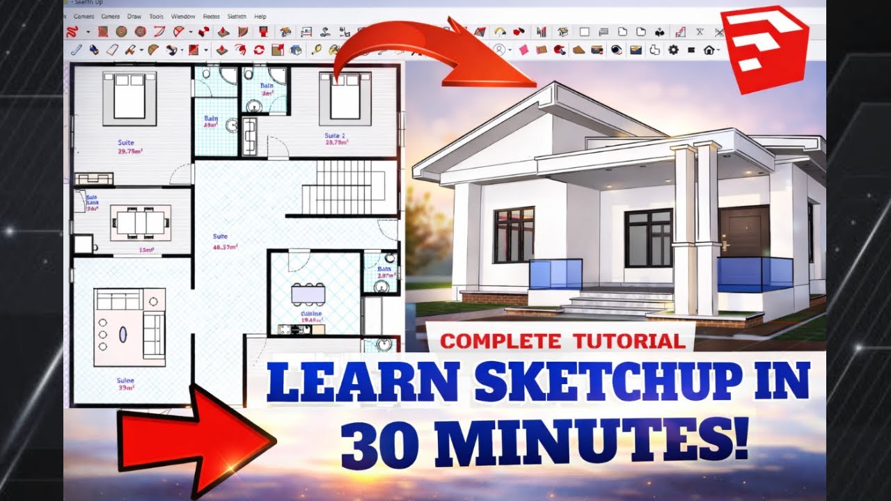 Sketchup Full Course For Beginners -How to model a Project fast like a ...
