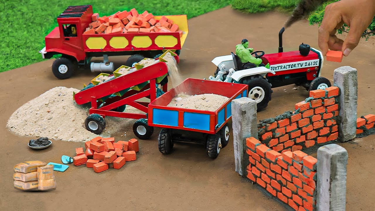 diy truck bricks construction conveyor belt sand loading science ...