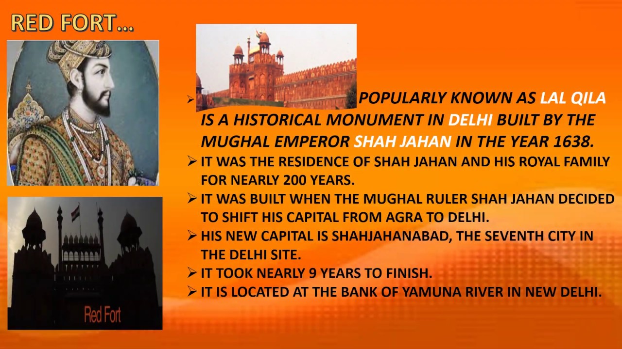 Historical Monument of India-Redfort | Red fort Ppt | Social activity ...