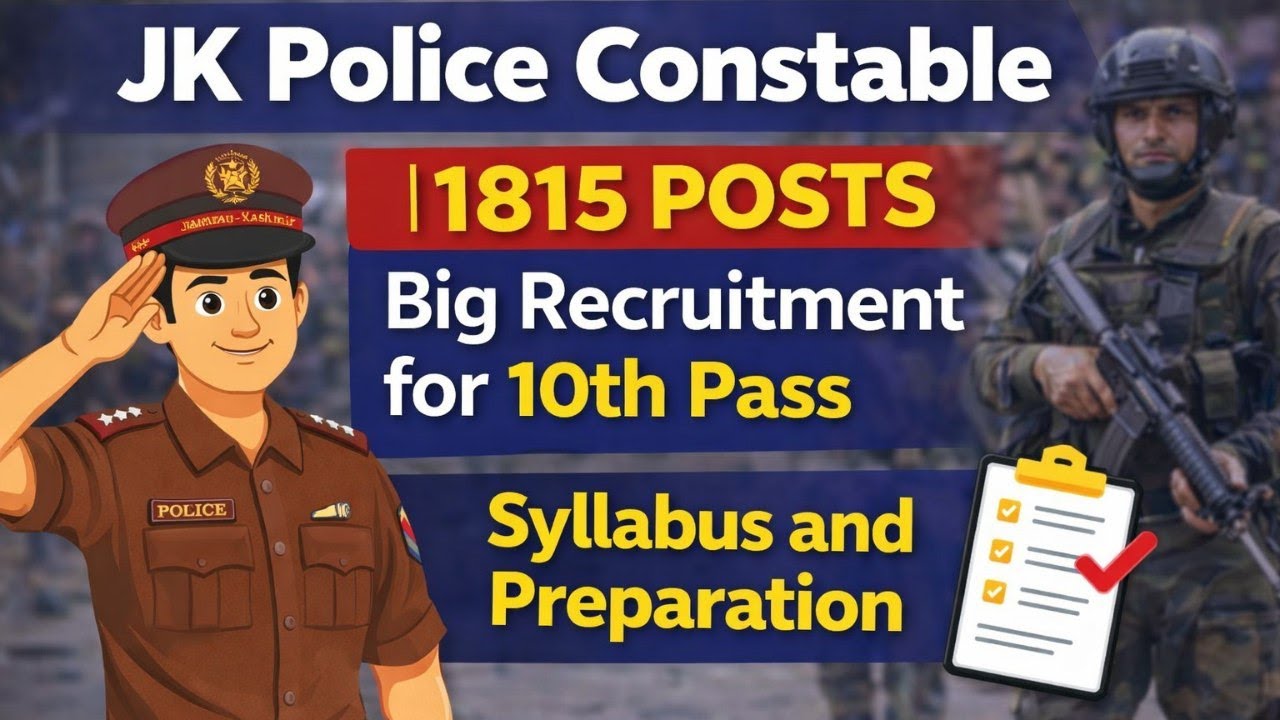 JK Police Constable 1815 Posts | Big Recruitment for 10th Pass ...