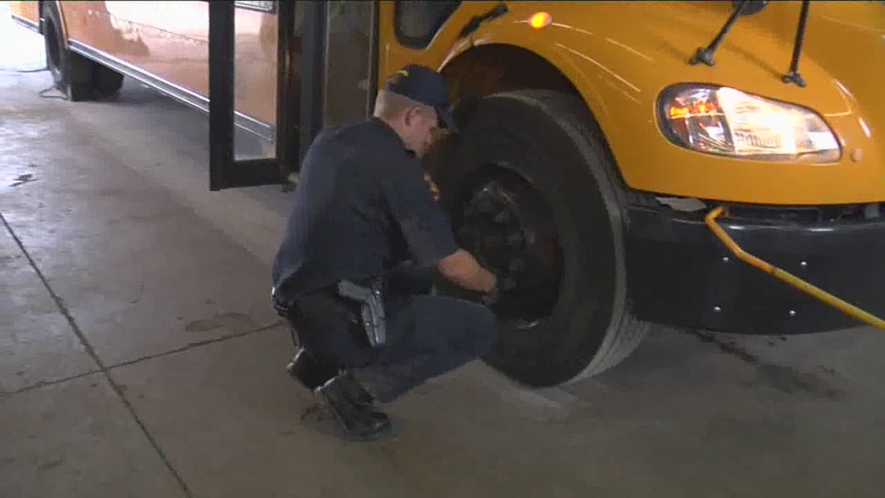 Inspectors busy checking school buses throughout the state - YouTube