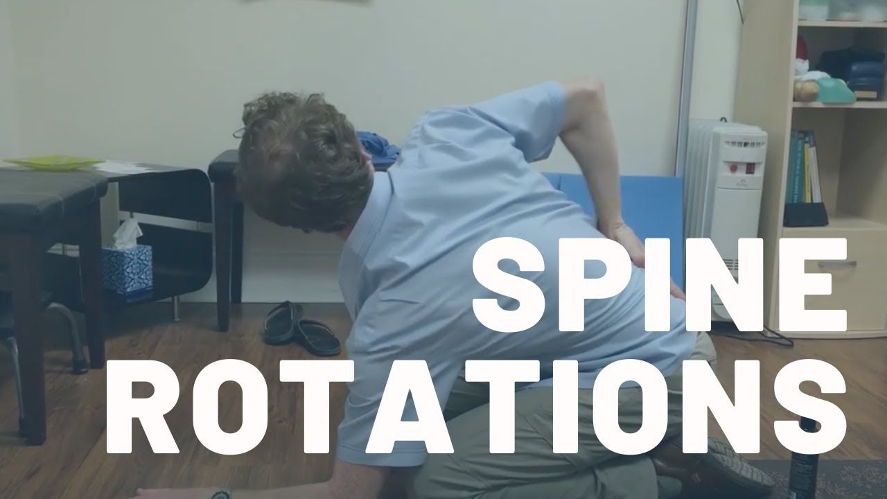 Lumbar Locked Thoracic Spine Rotations | LeBauerPT Greensboro, NC - YouTube