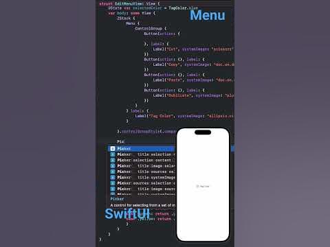 SwiftUI Menu iOS 17 - YouTube