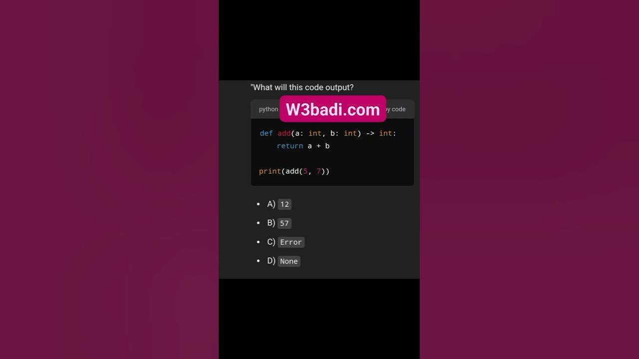 Python Quiz Function Annotationspythonfunctions Learnpython