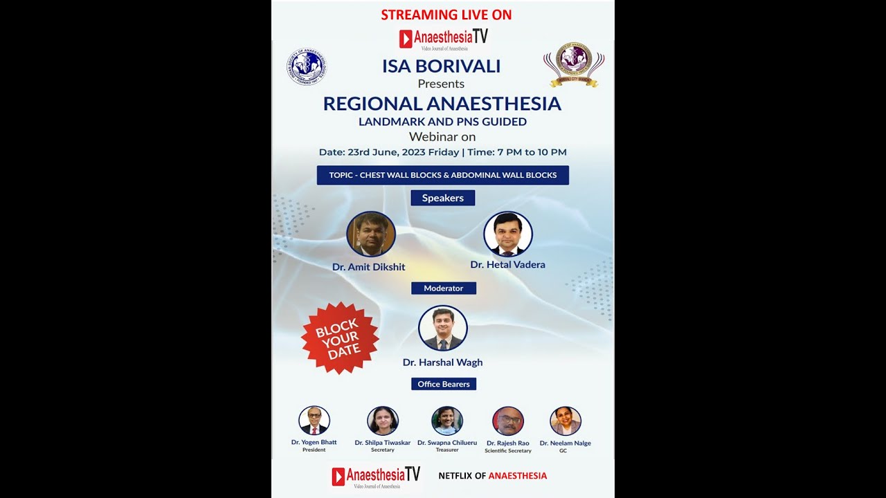 ISA BORIVALI PRESENTS REGIONAL ANAESTHESIA LANDMARK AND PNS GUIDED ...