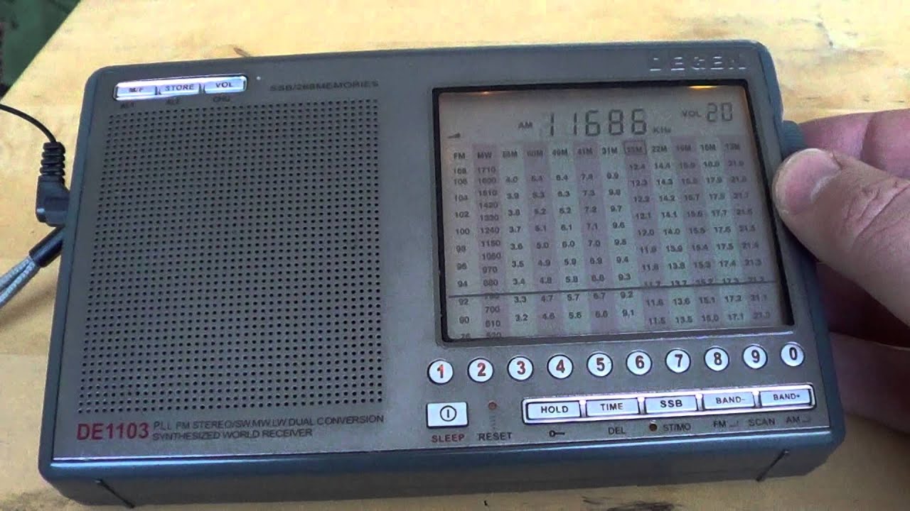Sangean ANT 60 reel antenna test on Degen DE 1103 shortwave radio - YouTube