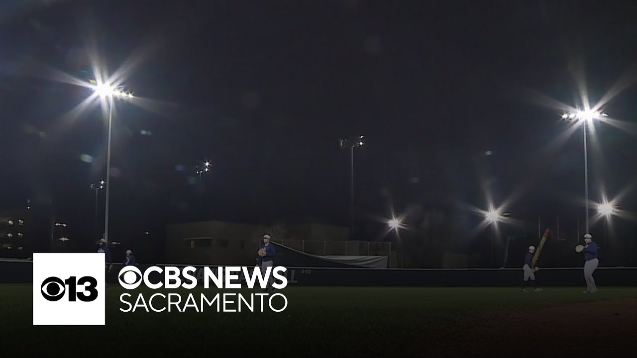 New stadium lights allows UC Davis baseball to host night games - YouTube